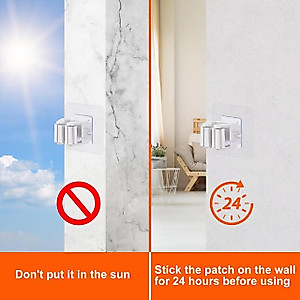 Zecval 4- Pack Mop and Broom Holder Wall Mount, Broom Gripper Holds Self Adhesive No Drilling, Broom and Dustpan Hanger for For Home Garden Garage And Storage, 4 Packs
