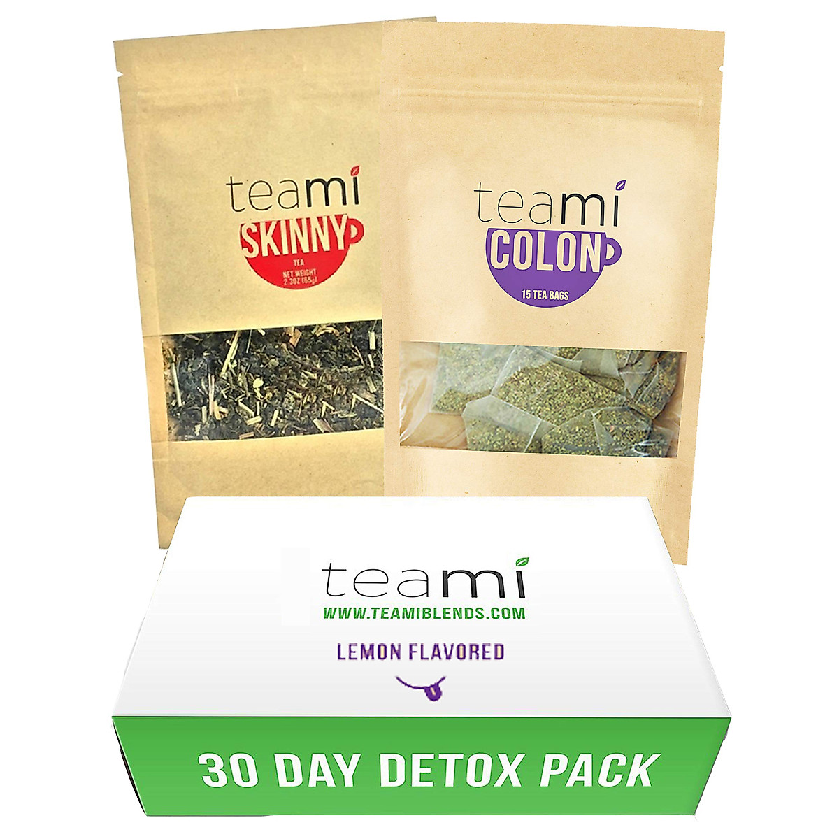 Teami® 30-Day Detox Tea Pack: All-Natural Teatox Kit with Teami Skinny & Teami Colon Cleanse Loose Leaf Herbal Teas (Lemon)