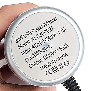 Universal USB Charger 6-Port Desktop USB Charging Station Hub with Smart Identification Technology Compatible with iPhone iPad Cell Phone Tablets(Purple)