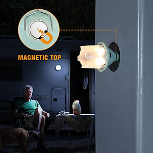 EverBrite 450LM Camping Lantern, USB C Rechargeable Camping Lantern with Magnetic Top&Hanging Hook, 5 Lighting Modes, for Christmas Decorations, Camping, Barbecue, Hiking and Reading, Pack of 2