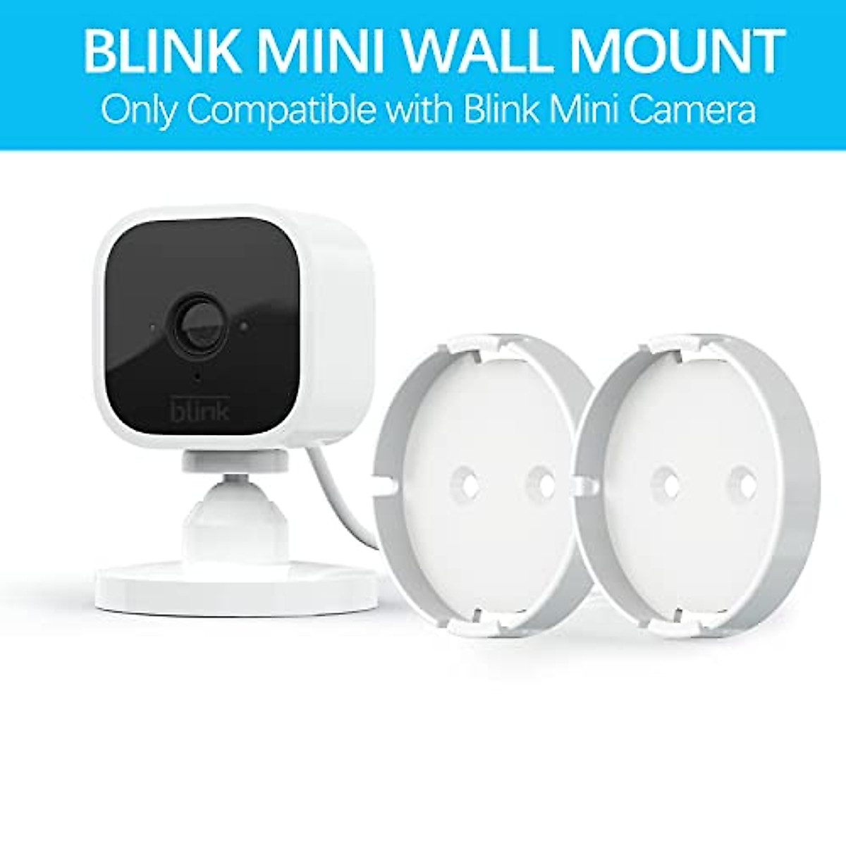 Blink Mini Camera Wall Mount Bracket, 2 Pack Strong Adhesive Durable Camera Mount Stand for Blink Mini Indoor Camera, No Drilling or Screw Secured Fixed (Blink Mini Camera is NOT Included)