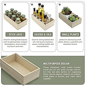 Sorbus Unfinished Wood Crates - Organizer Bins, Wooden Box for Pantry Organizer Storage, Closet, Arts & Crafts, Cabinet Organizers, Containers for Organizing (4 Pack)