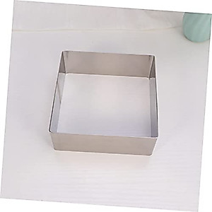 Abaodam 2pcs round silicone molds mini funnels square cupcake pans suit mini cake pans baking tools Stainless Steel Cake cookie mousse bakeware pancakes cake mold appetizer box