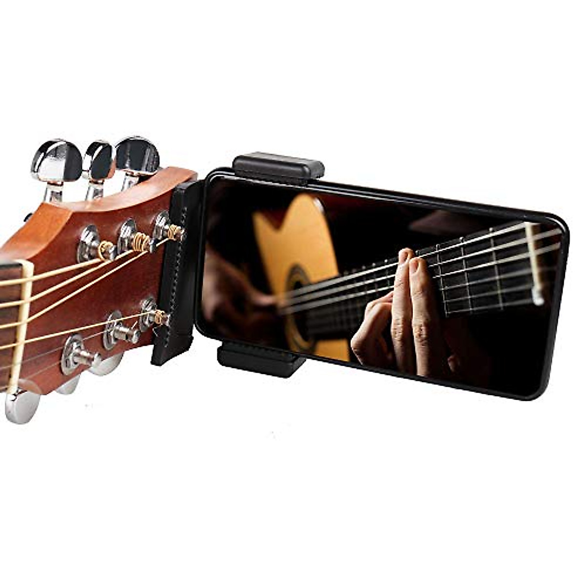 Mr.Power Guitar Bass Head Phone Holder Live Broadcast Bracket Clip Compatible with iPhone, Compatible with Samsung Smart Phones (Guitar Head Phone Holder)