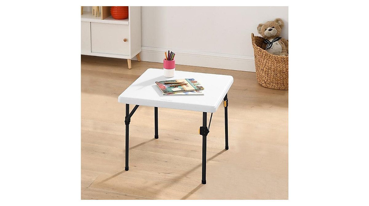 Living and More Kids Square Table - Durable 24-Inch Folding Table for Kids