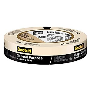 Scotch General Purpose Masking Tape, Tan, Tape for Labeling, Bundling and General Use, Multi-Surface Adhesive Tape, 0.94 Inches x 60 Yards, 1 Roll