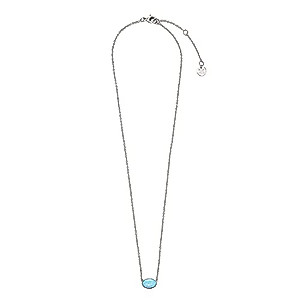 Pura Vida 16" Silver Opal Necklace - Adjustable Length, Brass Base - Brand Charm, 3" Extender