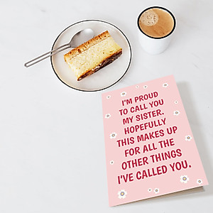 Chenive Funny Sister Birthday Card, Proud Of You Card for Sister, Congratulations Card for Sister Sis, Sister Graduation Card, New Job Card for Sister