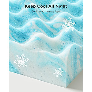 PERLECARE 3-Inch Twin Egg Crate Memory Foam Mattress Topper for Pressure Relief, Cooling Mattress Topper Twin, Gel Infused & Ventilated Design, CertiPUR-US Certified Twin Bed Topper, Blue, PCMT02BU-T3