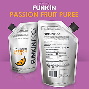 Funkin Passion Fruit Puree | Real Fruit, Two Ingredient, Natural Mixer for Cocktails, Drinks, Smoothies | Vegan, Non-GMO, Gluten-Free (2.2 lbs)