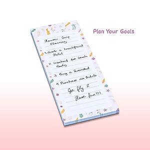 Peach Tree Shade Magnetic Notepads, 6-Pack 60 Sheets Per Pad 3.5” x 9”, Flower Patterns, for Fridge, Kitchen, Shopping, Grocery, To-Do List, Memo, Reminder, Book, Party, Stationery, (Floralnotes)