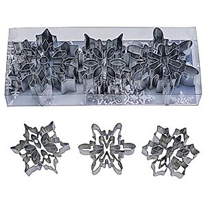 R&M International Snowflake Cookie Cutters with Interior Cut-Outs, 3" Assorted, 3-Piece Set