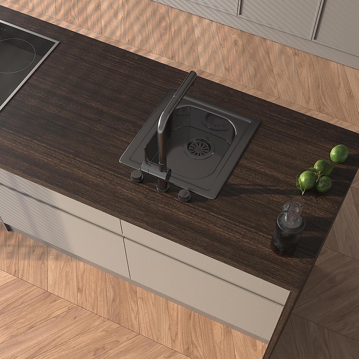 VEELIKE 15.7''x118'' Dark Wood Wallpaper Peel and Stick Removable Waterproof Wood Grain Contact Paper Self Adhesive Decorative Wood Vinyl Wrap for Cabinets Countertops Furniture Shelves Drawer Liners