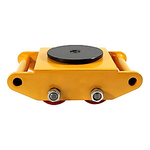 Dolly Skate Roller, 6T Industrial Mover Machinery Moving Skate with 360°Rotation Cap and 4 Rollers Heavy Duty Dolly Skates for Moving Equipment
