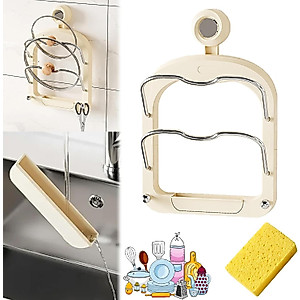 Pot Lid Holder,Suction cup Pot Lid Holder for Cabinet,No Drilling Adhesive Door Wall Mount Cabinet Organizer,Upgrade Multifunctional Pot Lid Organizer for Stovetop Spoon Rest Pot Lids Holder (Beige)