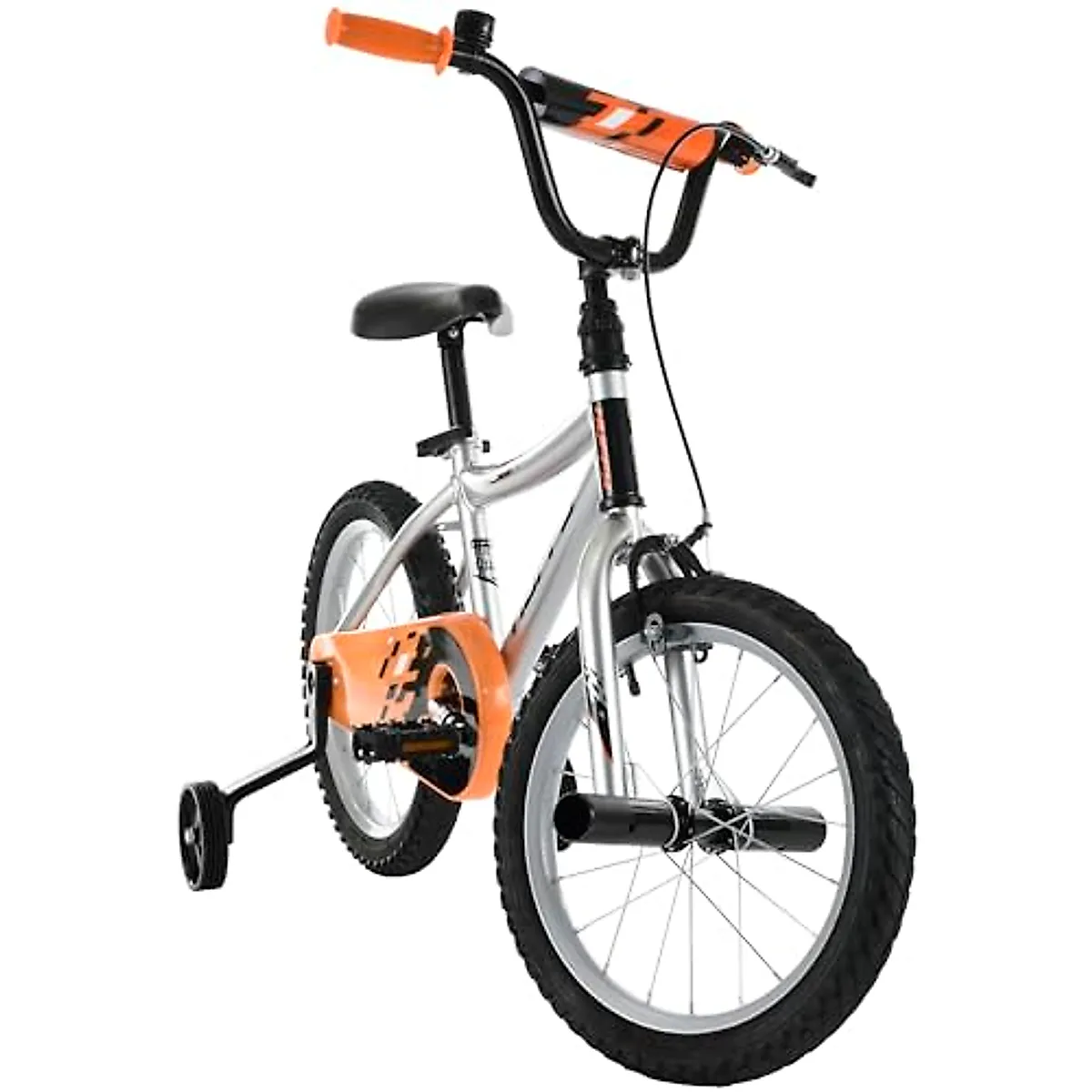 Huffy ZRX 16" Kids Bike, Ideal for Ages 3 to 5 Years Old, Front Pegs, BMX Style Handlebar, Quick Connect Assembly, Designed for Growth, Durable Steel Frame, Enclosed Chain Guard, Silver