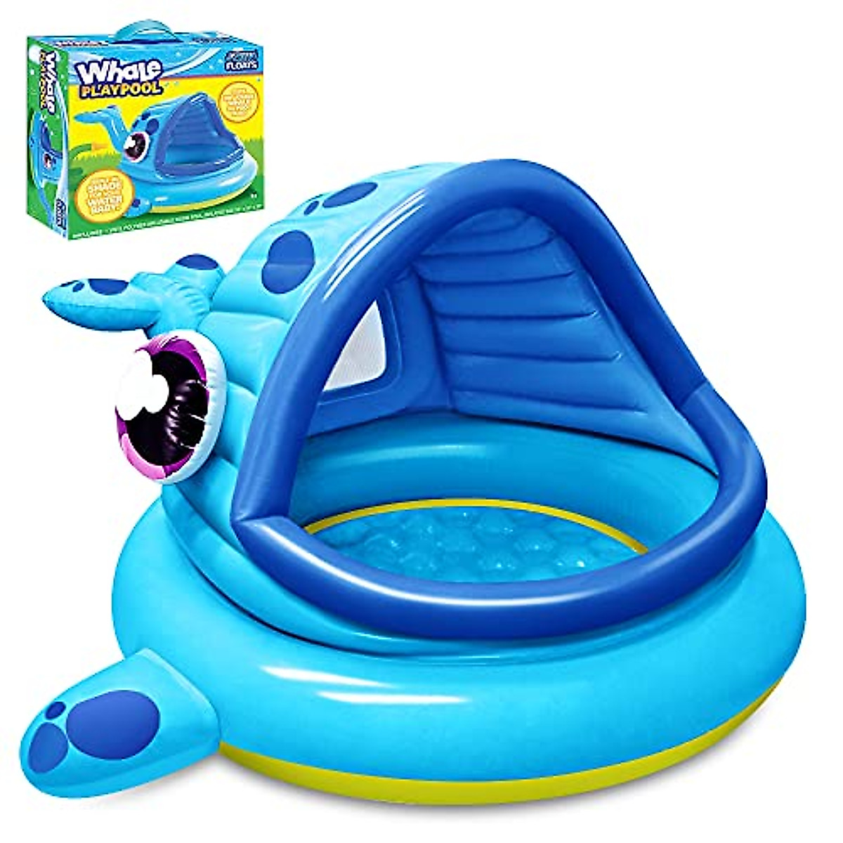 JOYIN Whale Baby Pool Shade Beach Tent Kiddie Pool Play Tent (54" x 56" x 28") for Summer Blow Up Pool, Swim Party Toys, Infants and Young Fun Beach Lounge Pit.