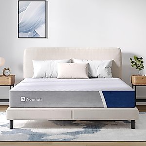 Avenco King Size Mattress, 14 inch King Mattress with Gel Memory Foam, Medium Firm, Mattress in a Box, Pressure Relief & Motion Isolation, CertiPUR-US Certified