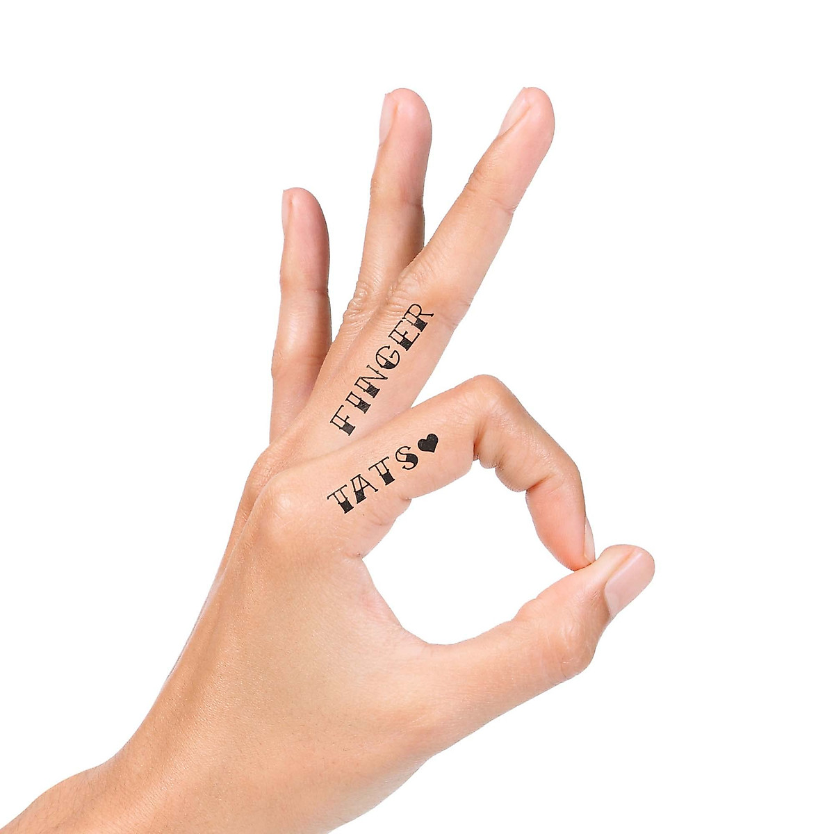 FashionTats Finger Tats Temporary Tattoo Letters (10 Pack) | Skin Safe | MADE IN THE USA | Removable