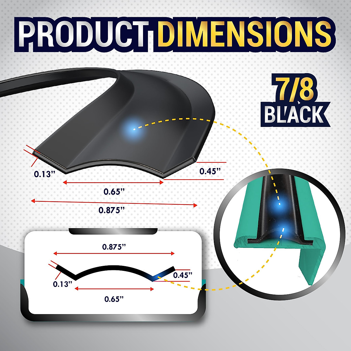LATCH.IT Trim Molding Insert 7/8" (Black) | 100’ RV Molding Exterior | UV‑Resistant | Ultra‑Durable Vinyl RV Trim | Weatherproof & Flexible