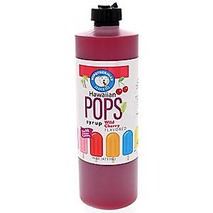 Hawaiian Pops kit snow cone syrups in a kids snacks variety pack - 3 flavor syrups (Cola, Blue Raspberry and Wild Cherry). Includes mold to make your own ice pops at home