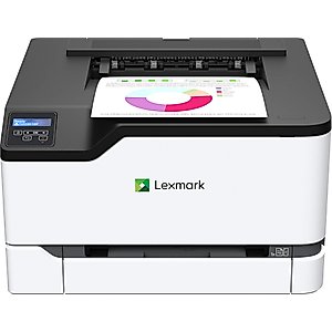 Lexmark C3326dw Color Laser Printer with Wireless Capabilities, Standard Two-Sided Printing, Two Line LCD Screen with Full-Spectrum Security and Prints Up to 26 ppm (40N9010) (Renewed)