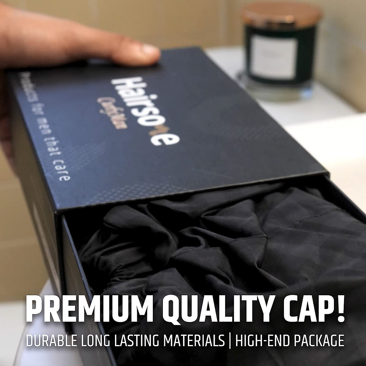 Black Shower Cap for Men