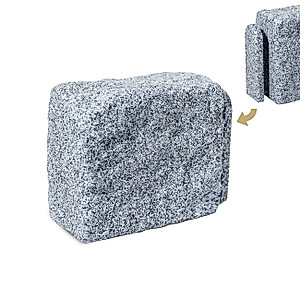 Beuta Greystone Start Block – Landscape Edging for Lawn & Garden, Easy No Dig Installation and Connects to Other Beuta Blocks, Heavy Duty Composite Resin Flex Wall Stone - 1 pc.
