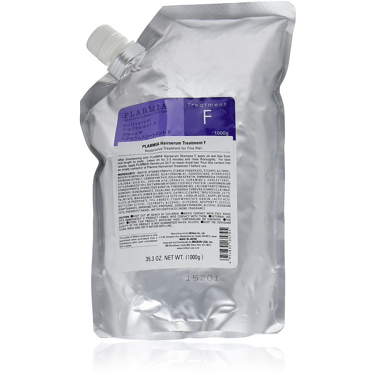 Milbon Hairserum Treatment F 35.3 oz with refill bottle