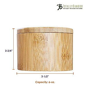 Totally Bamboo Salt Cellar Bamboo Storage Box with Magnetic Swivel Lid, 6 Ounce Capacity