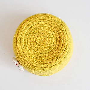 MNTT Makeup Storage Box,Cute Flower Small Bins Organizer Cotton Rope Desktop Round Storage Baskets Laundry Basket Nursery Room Decor(Pink)