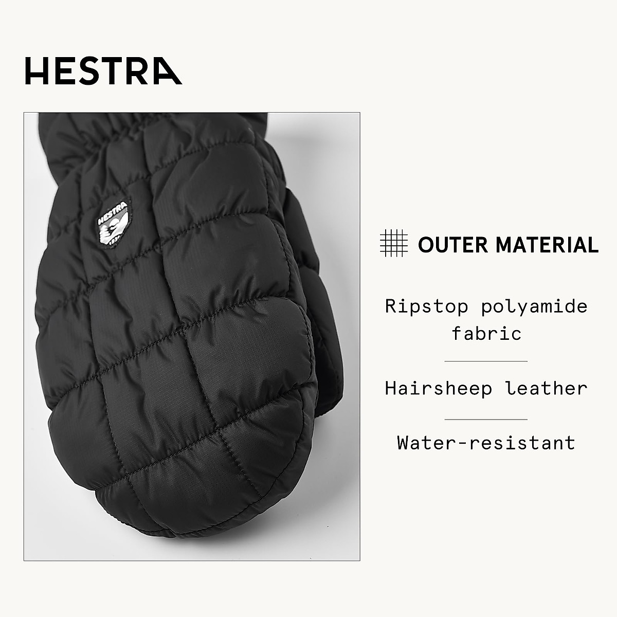 Hestra Moon Mitt - Heavily Insulated, Water-Resistant Mitten - Black - 7