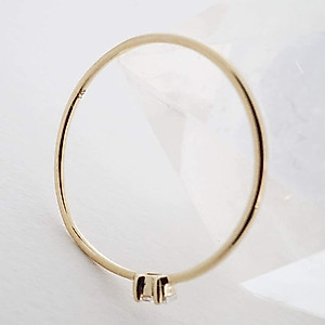 Honeycat White Topaz Baguette Ring in Solid 14K Gold or 14k Rose Gold (Size 5-9) G/8