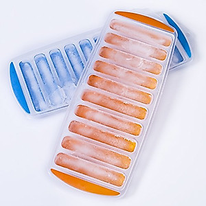 Ozera 4 Pack Ice Cube Trays, Narrow Water Bottle Ice Cube Tray Stick, Silicone Ice Trays for Freezer with Easy Push and Pop Out Material, Ideal for Sports and Water Bottles