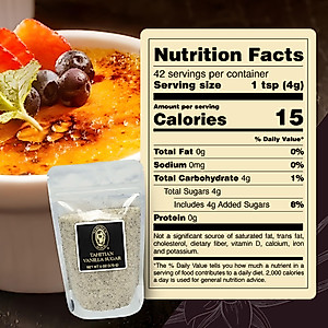 Tahitian Gold, Premium Tahitian Vanilla Sugar [Pack of 2], Tahitian Ground Vanilla Beans Aged in Organic Cane Sugar, Perfect for Coffee, Tea, Baking, Margarita Rim, and More (6 oz Pouch, 2 Pack)