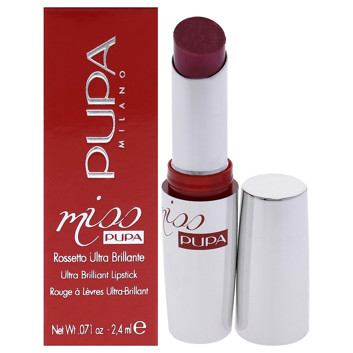 Pupa Milano Miss Milano Lipstick - Creamy, Ultra Pigmented Color For Lips - Nourishing Formula - Crystal-Effect Lipstick - Ultimate Boost Of Volume And Hydration - 205 Timeless Rose - 0.071 OZ