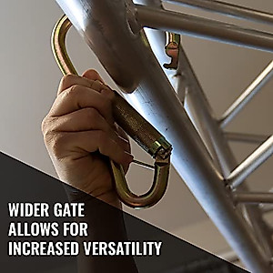 Malta Dynamics Fall Protection Carabiner Clip, High Strength Professional Grade, OSHA/ANSI Compliant (Large Tower Hook, 1 Pack)