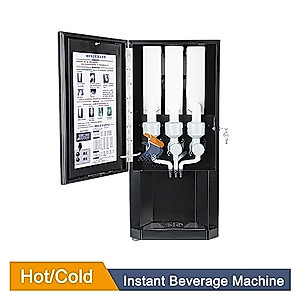 ECORTE Coffee Vending Machine Commercial Coffee Maker Instant Coffee Machine Full-automatic Cold Hot Beverage Dispenser (Color : Refrigerable 110V)