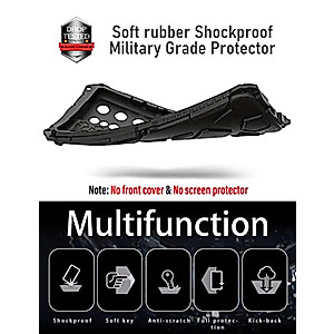 KumWum Armor Phone Case for Samsung Galaxy S21 Ultra Military Grade Drop Protection Cover S21Ultra 5G Heavy Duty Hybrid Metal Bumper Built-in Silicone Shockproof Dustproof - Black + Red