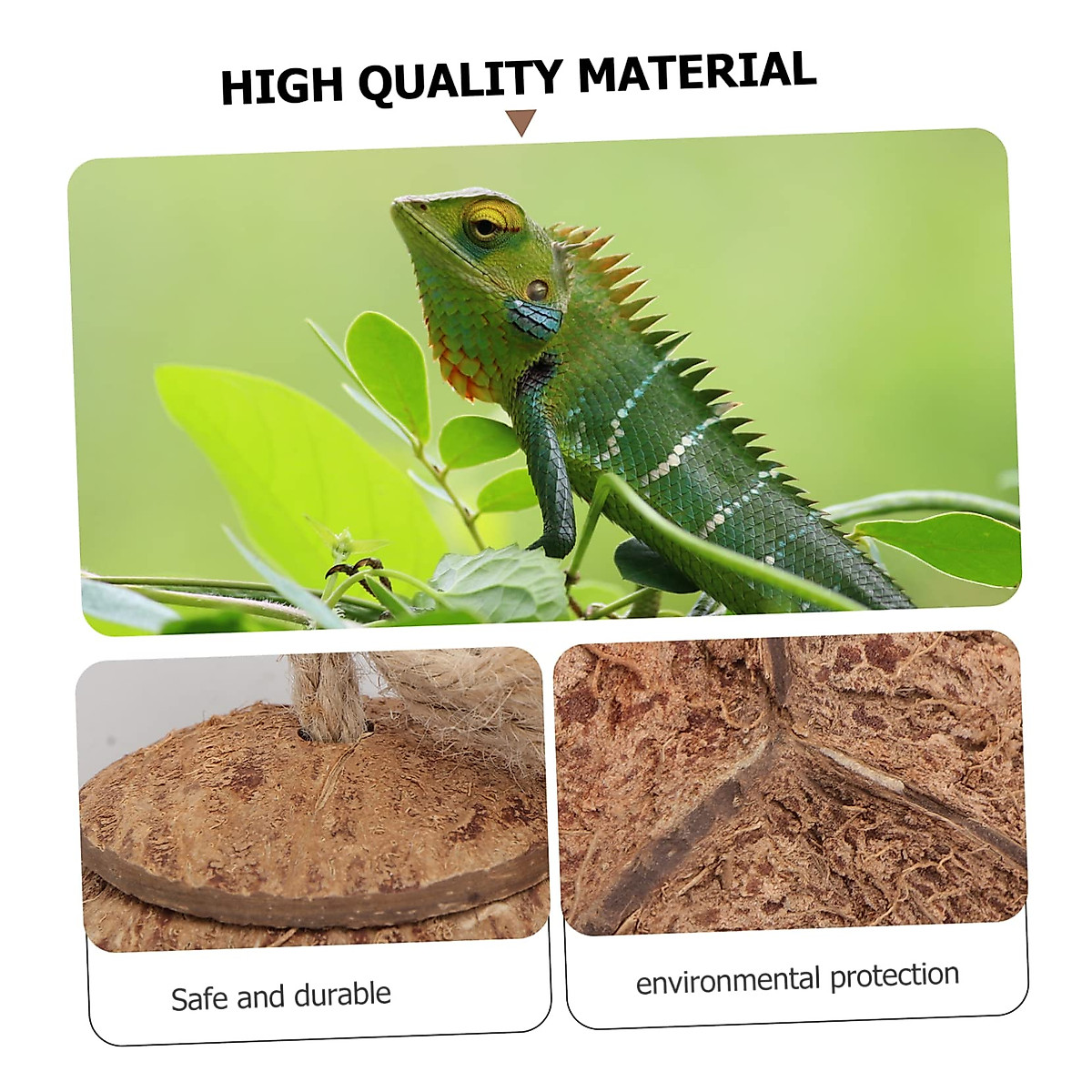 POPETPOP Natural Lizard Nest Kit 2-Piece Pet Villa Nest Vine Cozy Warm Bed for Small Reptiles Semi-Closed for Temperature Retention Pet Enthusiasts