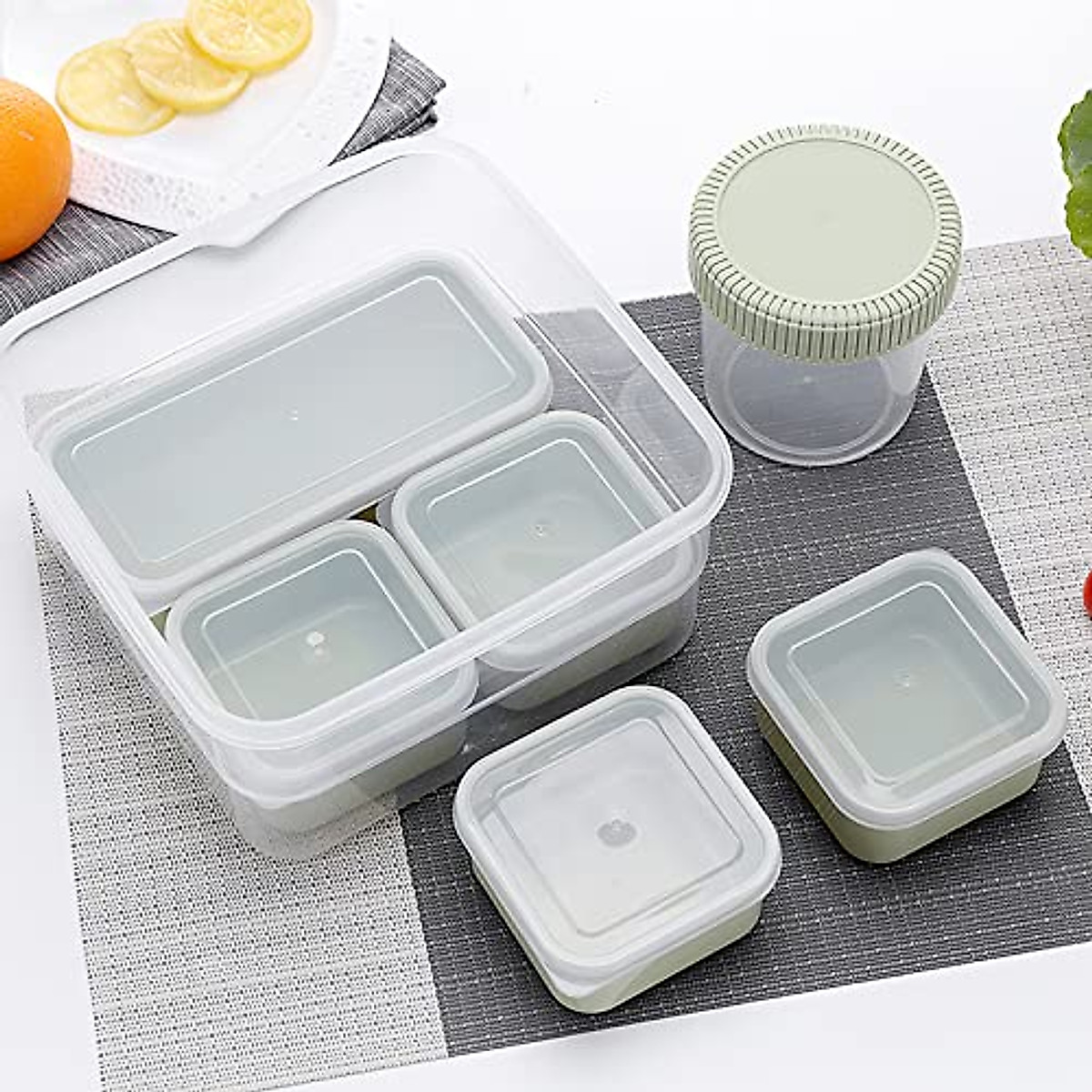 amokk Snackle Box Charcuterie Container with Handle Divided Lunch Box Containers for Adults Salad Container BPA Free (Green)