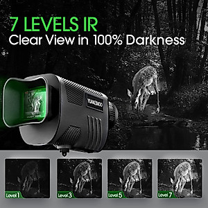Night Vision Monocular Digital Infrared Monocular Telescope for 100% Darkness with 8X Zoom 2000mAh Rechargeable Battery Upgrade Tripod 32 GB SD Card & Card Reader, for Adult Hunting Camping Green