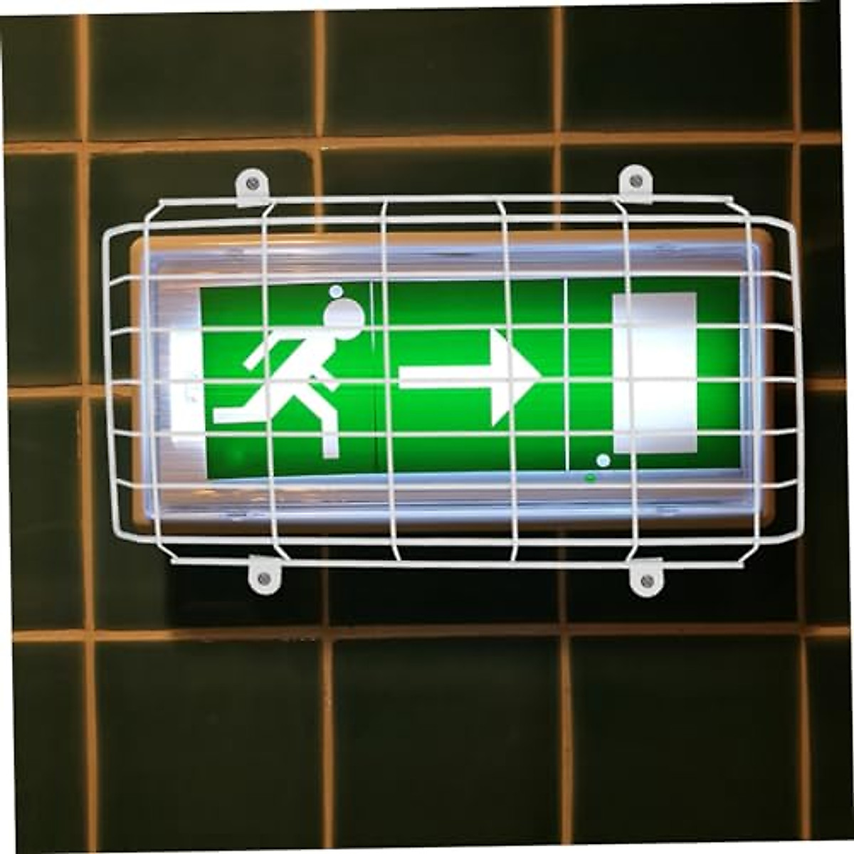 Mipcase 2pcs School Evacuation Sign Safety Sign Wire Guard Exit Sign Protective Cage LED Exit Sign Exit Light Protector Exit Sign Protective Guard Exit Sign Damage Stopper Iron White
