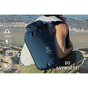 Noitullop Washbag Portable Washing Machine - 15L Fully Waterproof Dry Bag - Lightweight Compact Nylon Washing Machine - Portable Manual Clothes Washer Laundry Bag (Navy)