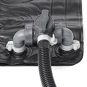 Intex 47'x47' Solar Pool Water Heater Mat for 8,000 Gallon Above Ground Swimming Pool with Hose Attachment 2 Adaptors and Bypass Valve, Black (3-Pack)