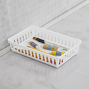 Sterilite 16068024 Storage Tray, White, 24-Pack