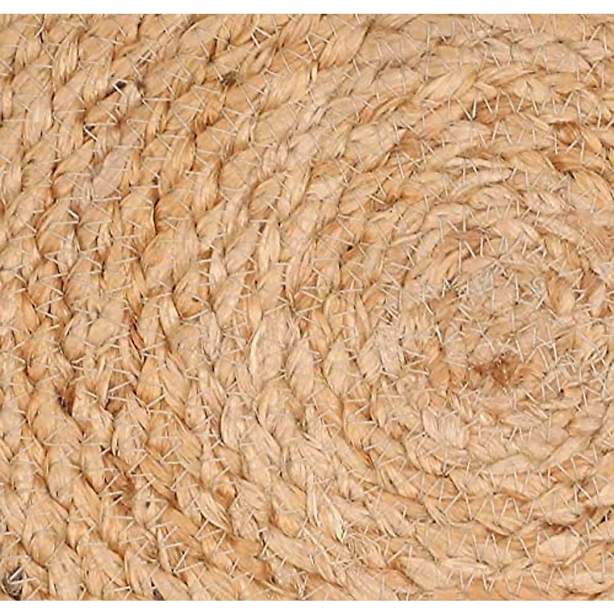 Farmhouse Jute Braided Placemat Set of 4 - Round Hand Beaded Charger Placemat -Hand Made by Skilled artisans - A Beautiful complement to Your Dinner Table décor - Natural - 13 Inch Round