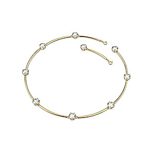 SWAROVSKI Constella All-Around Necklace with Clear Round-Cut Crystals on a Gold-Tone Finish Band, Part of the Constella Collection