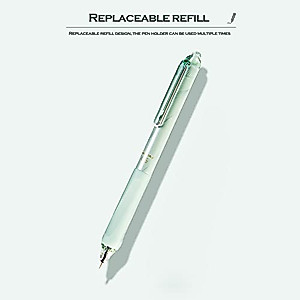 DUNBONG Retractable 0.5mm Porous Point Pen, metal clip, non-slip pen holder, Black ink gel pens, Box of 6 Pens (6)