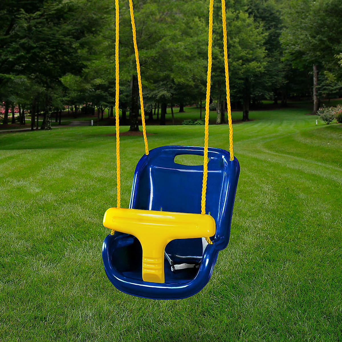 Swing-N-Slide WS 4001-B Plastic Infant Swing with Nylon Rope Swing Set Attachment, Blue w/Yellow